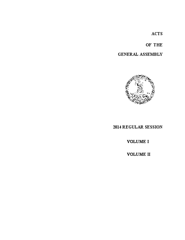 Virginia General Assembly Publications